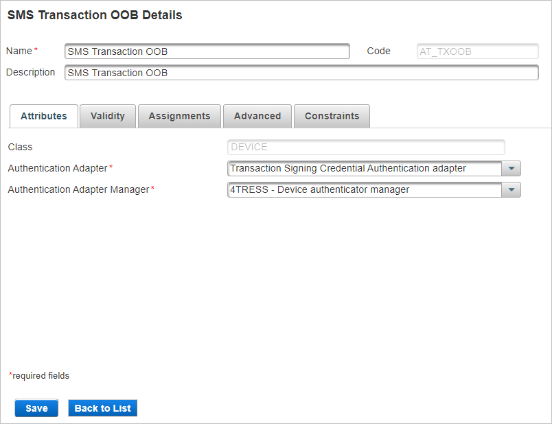 Default Configuration for Transaction Validation via SMS | ActivID AS | HID Global